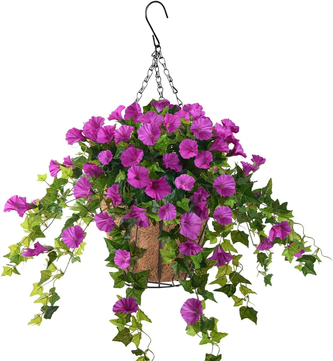 Artificial Vine Silk Petunia Flowers,Hanging Plant in Basket,Coconut ...