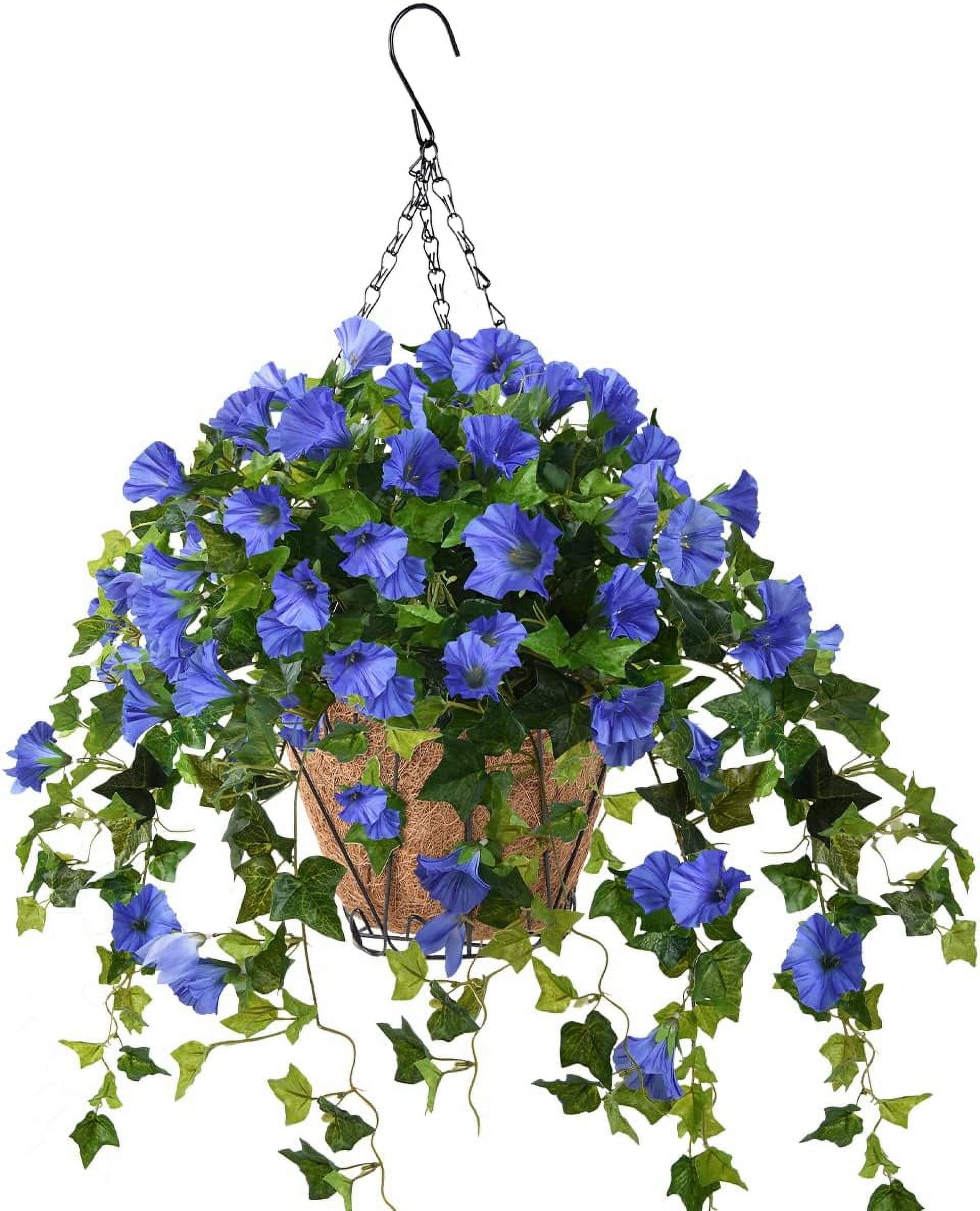 Artificial Vine Silk Petunia Flowers,Hanging Plant in Basket, Coconut ...