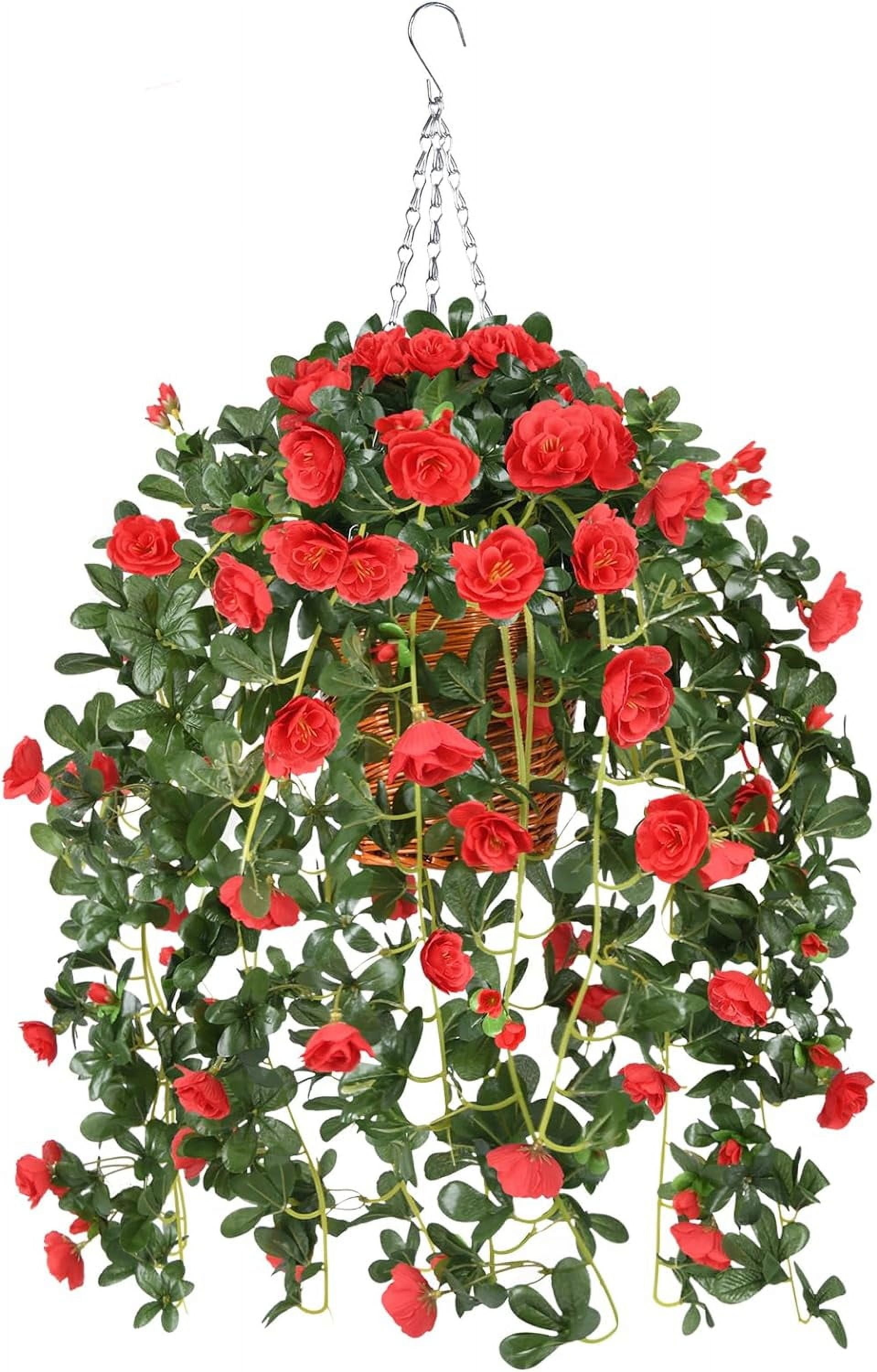 Artificial Vine Silk Petunia Flowers,Hanging Plant in Basket, Coconut ...
