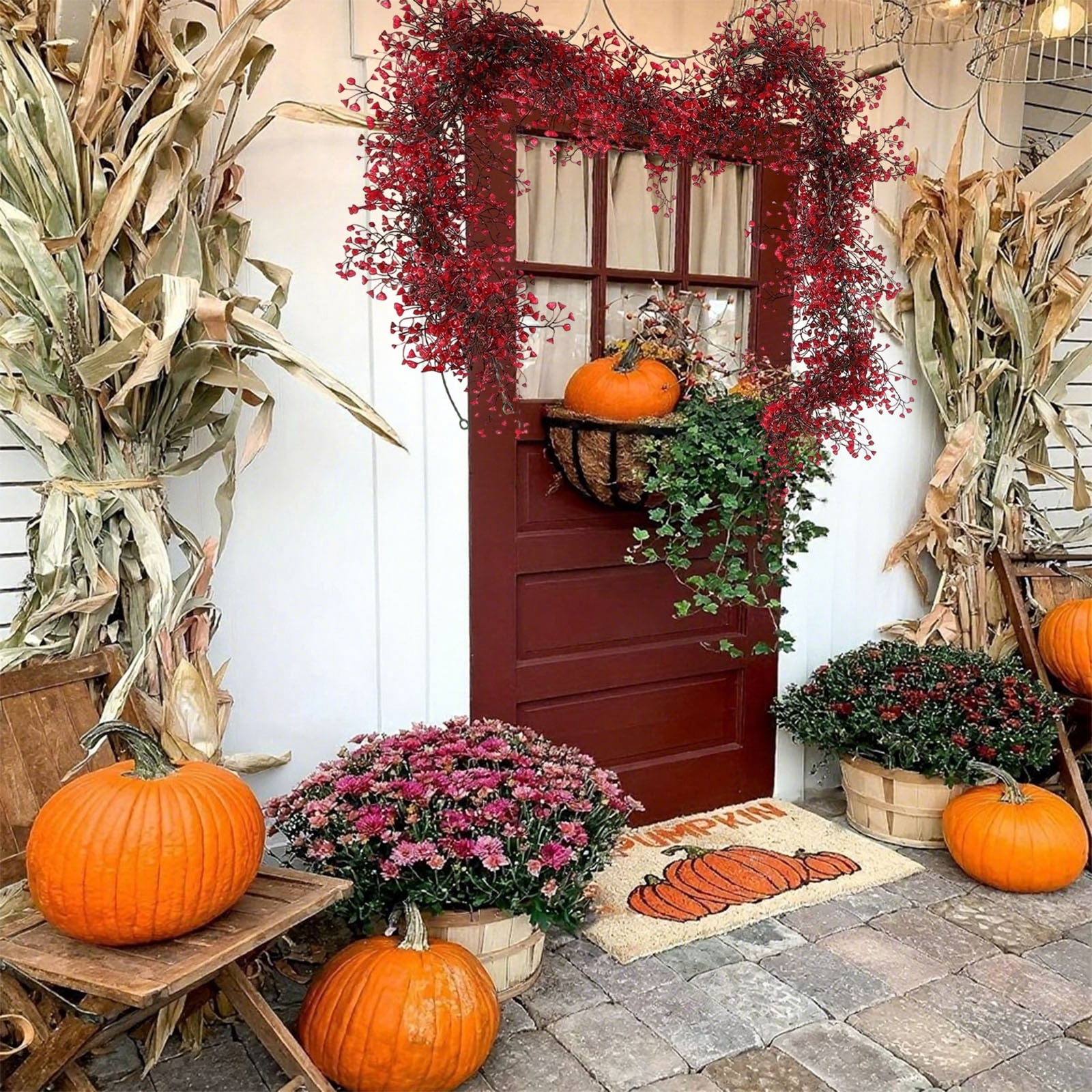 Artificial Vines Decoration, Red Fake Admiralty Willow Rattan for Home ...