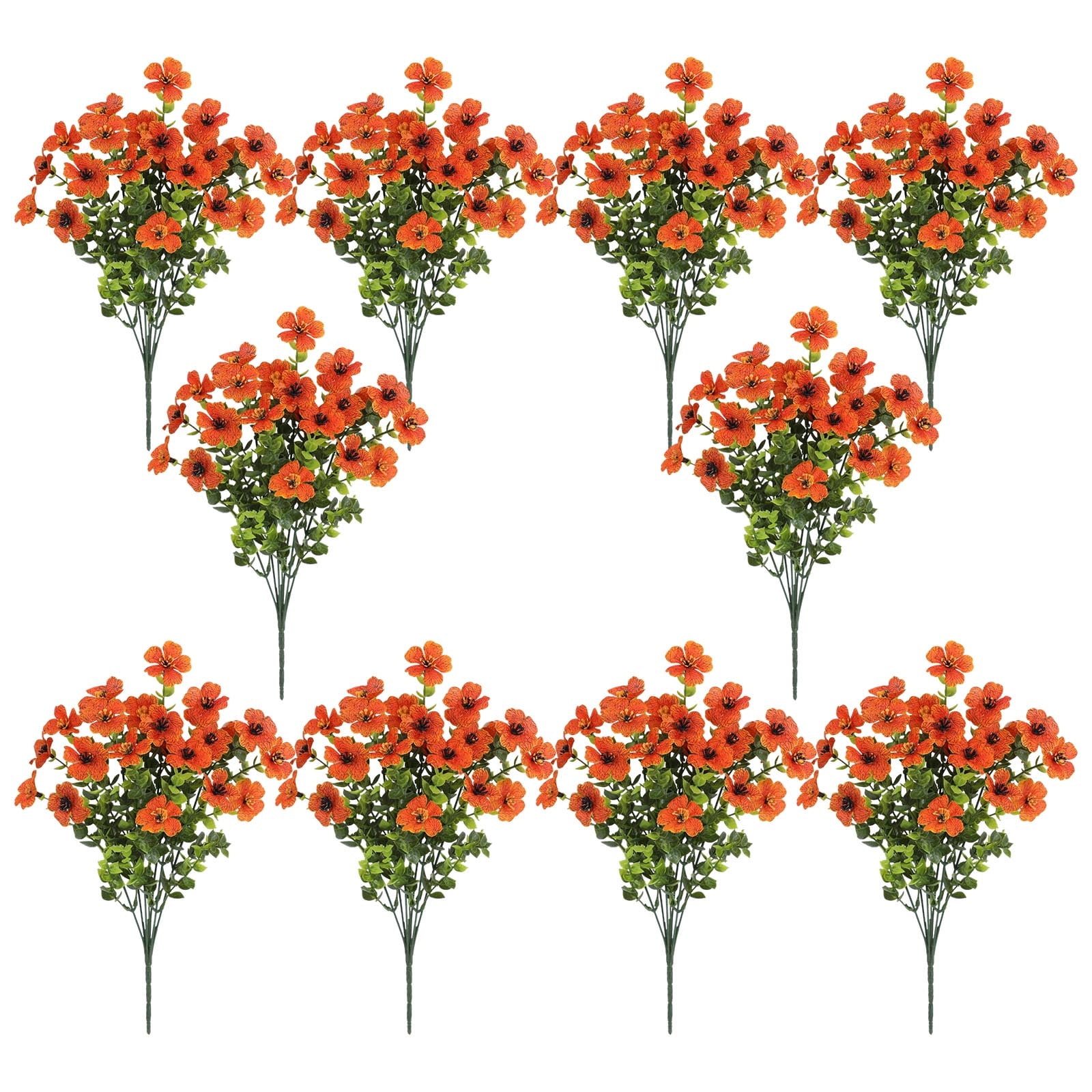 Artificial Viola Flowers | 10-Pack Lifelike Decorative Plants with Pine ...