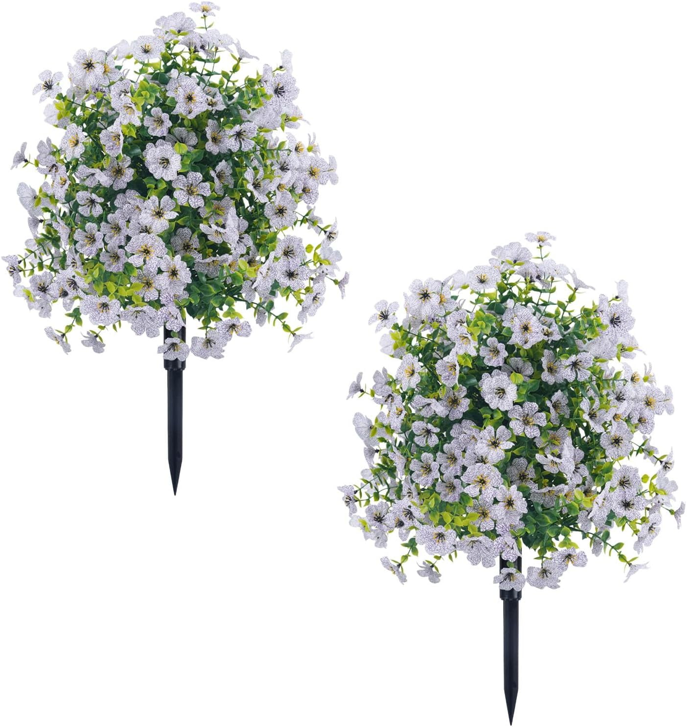 Artificial Violet Ball Topiary Trees with Ground Spikes, 2 Pack Fake ...