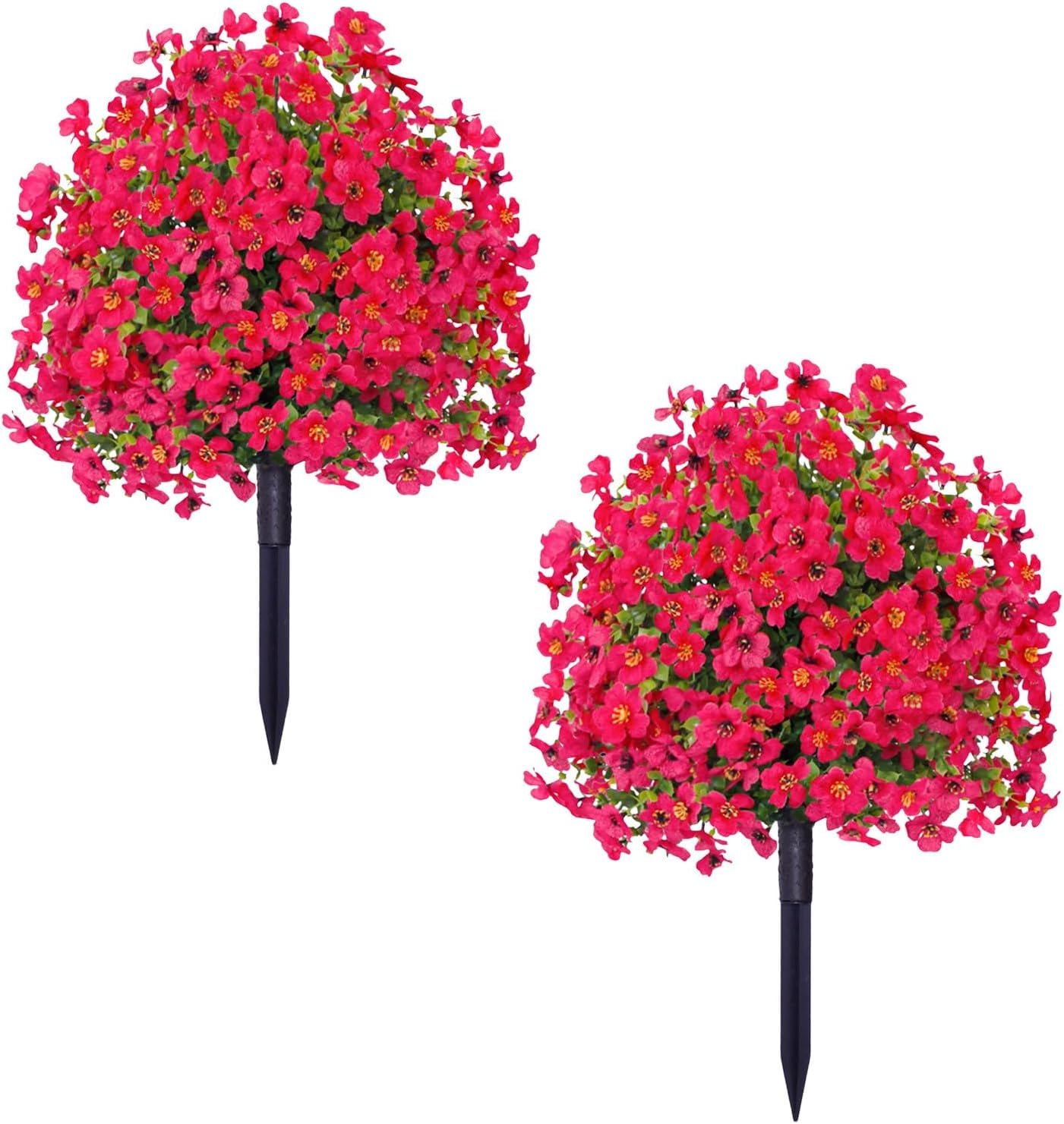 Artificial Violet Ball Topiary Trees with Ground Spikes, 2 Pack Fake ...