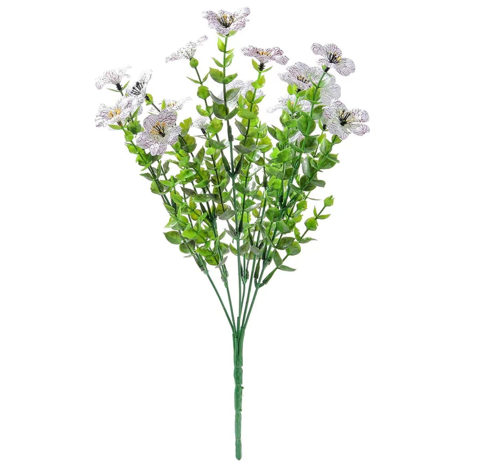 Artificial Violet Flower Bouquet | 7-Pronged Realistic Silk Floral ...