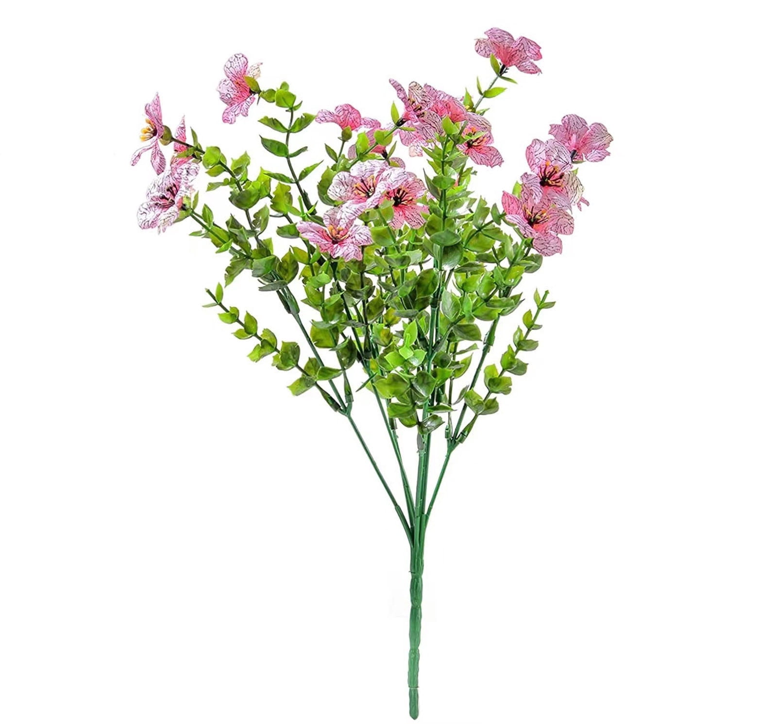 Artificial Violet Flower Bouquet | 7-Pronged Realistic Silk Floral ...