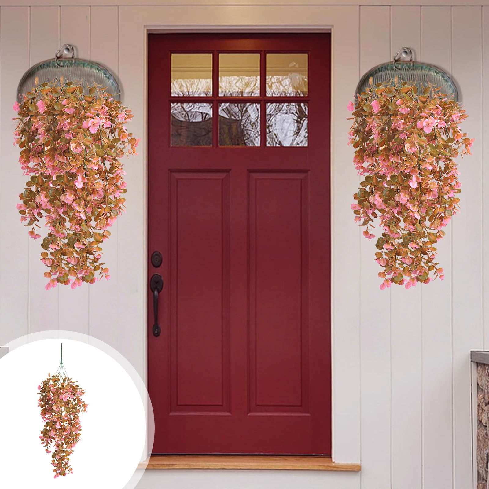 Artificial Violet Flower Garland, Outdoor Purple Cane Vine Decor - Fade ...