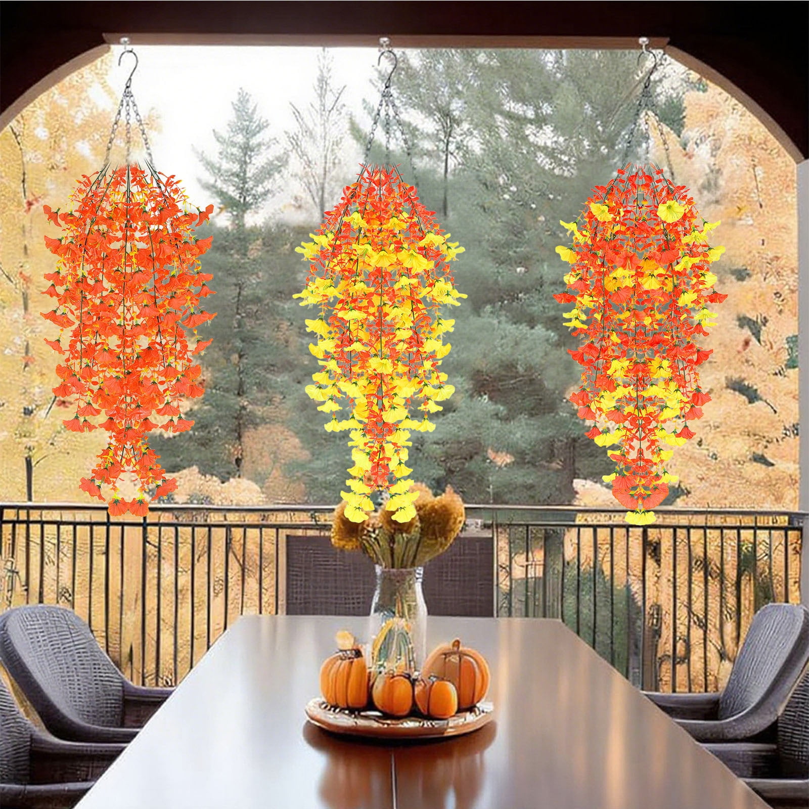 Artificial Violet Flowers Fall Hanging Garland - Faux Garland for ...