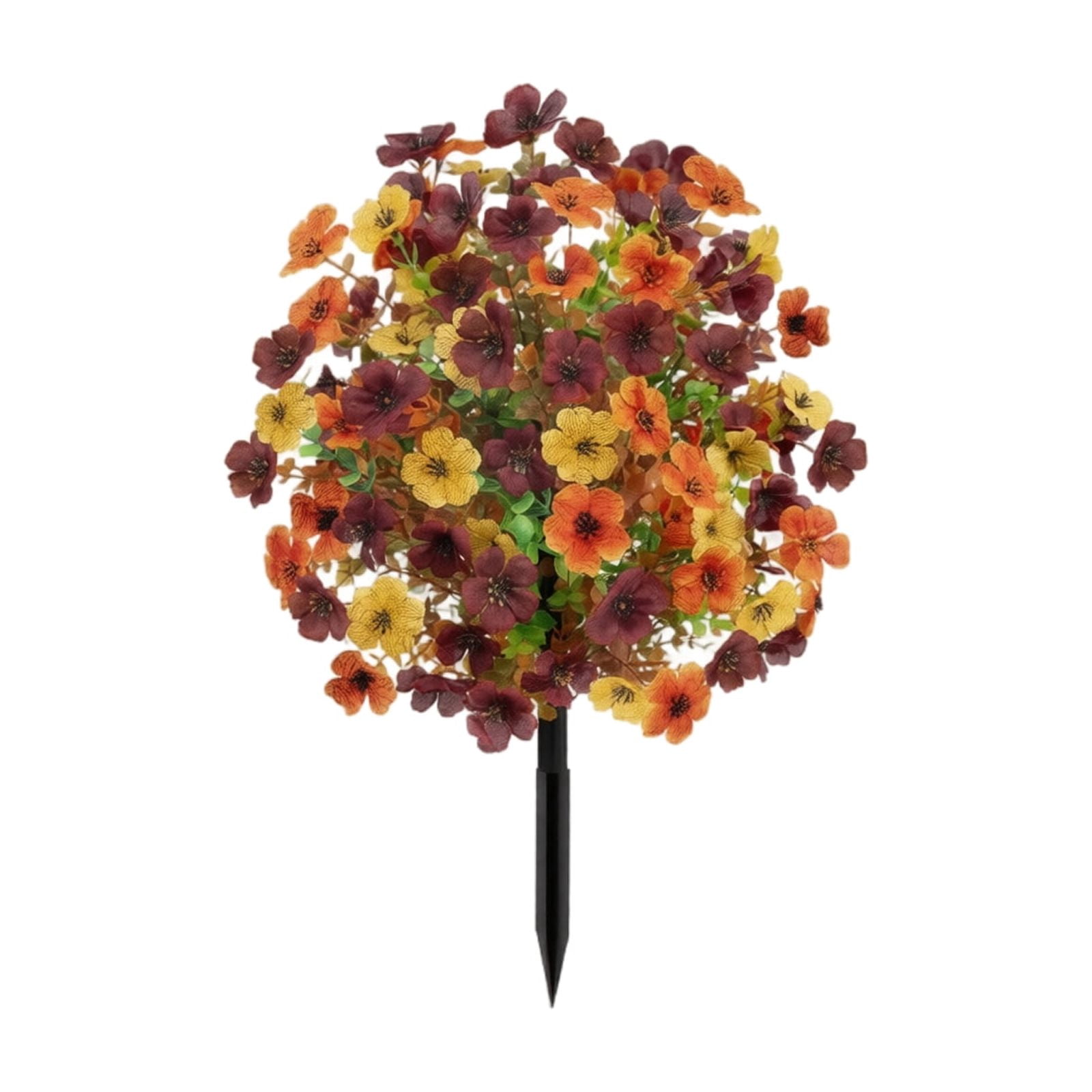 Artificial Violet Flowers, Faux Floral Garden Stake Ground Insert for ...