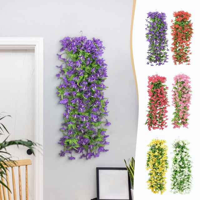 Artificial Violet Flowers, Realistic Faux Outdoor Climbing Vines with ...