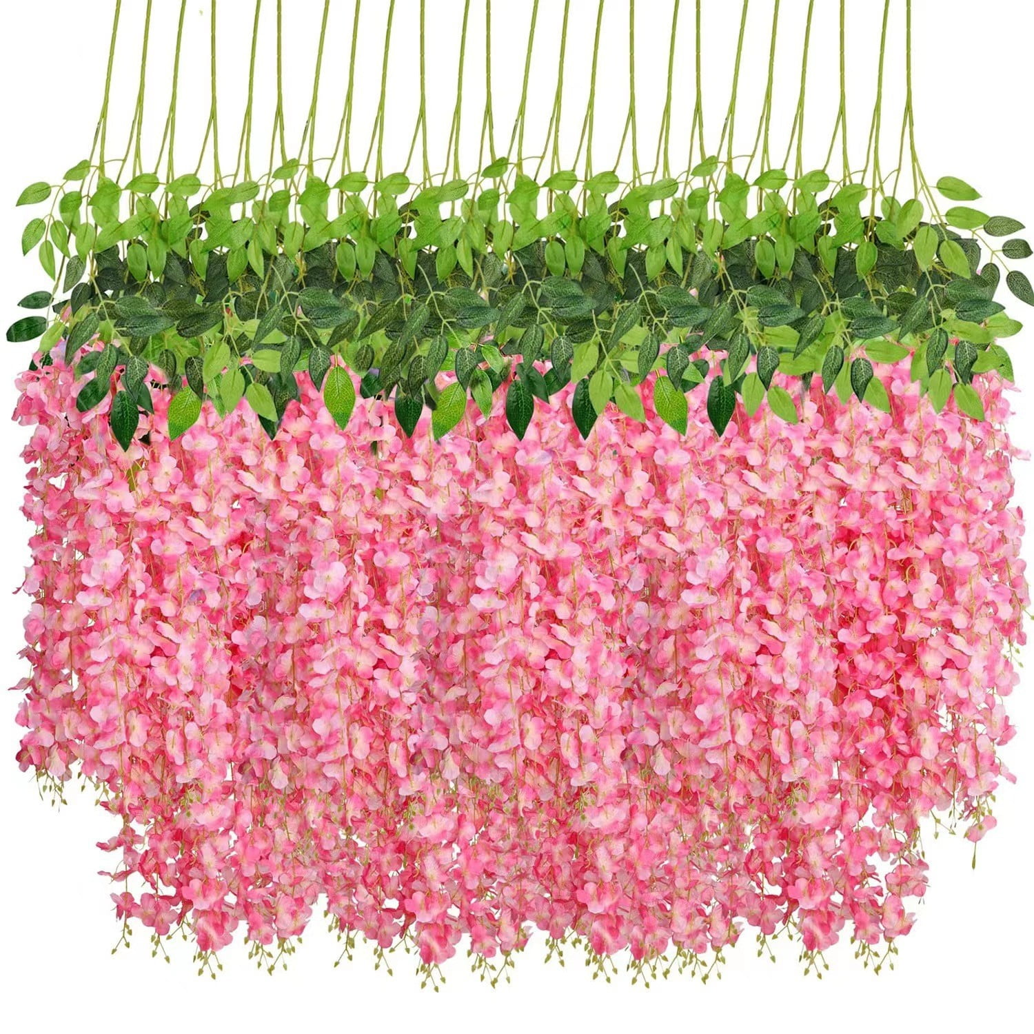 Artificial Violet Hanging Flowers - 12 Pack Silk Orchid Garland ...