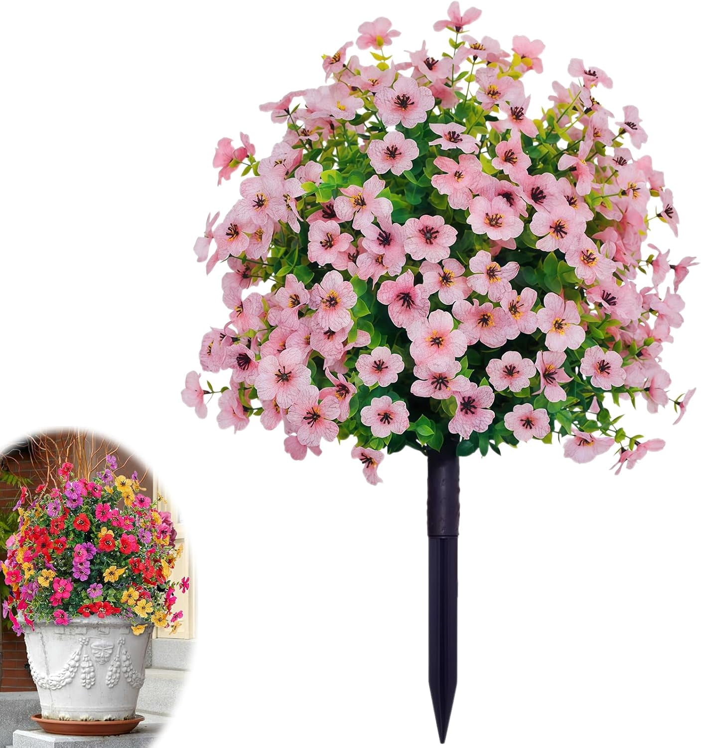 Artificial Violet for Outdoor Indoor Garden Home Decoration, UV ...