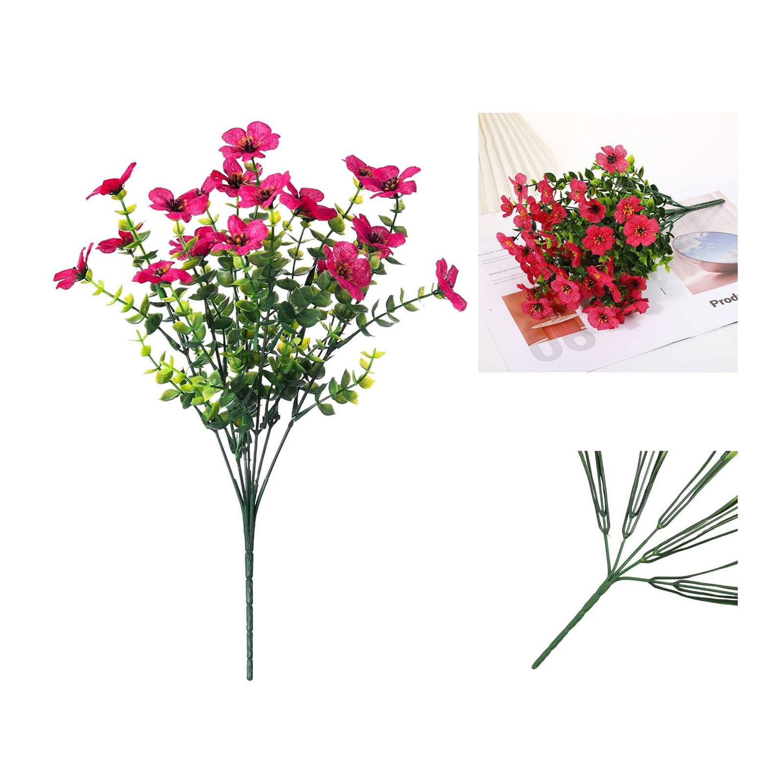 Artificial Violet Silk Flower Bouquet, Spring Home Decor with Plastic ...