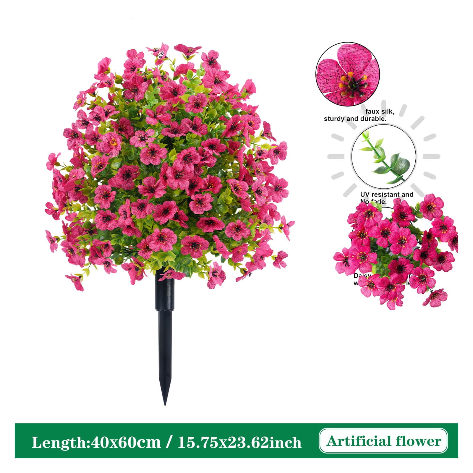Artificial Violet Stake Flowers - Realistic Garden Decor with Faux ...