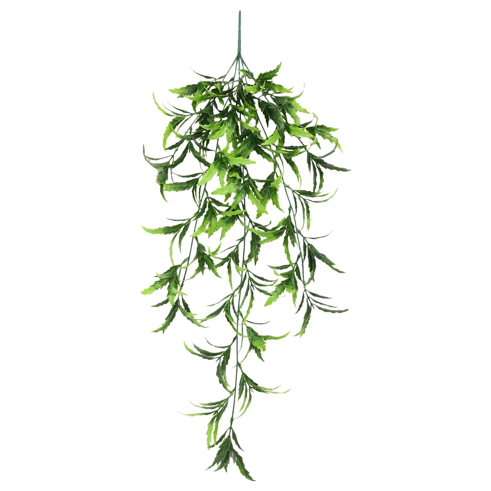 Artificial Wall Hanging Turtle Back Leaves, Green Rattan Plant ...