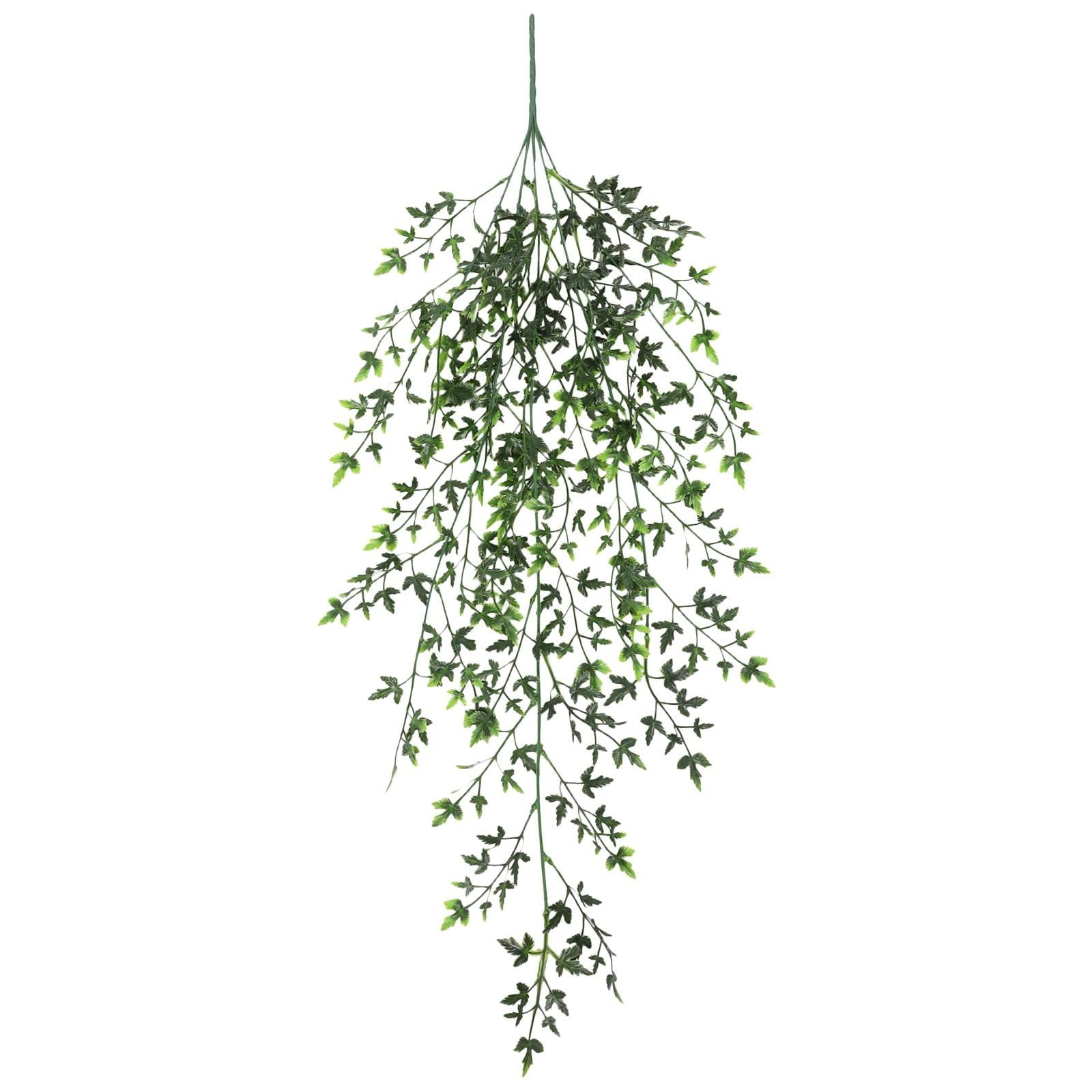 Artificial Wall Hanging Turtle Back Leaves, Green Rattan Plant ...