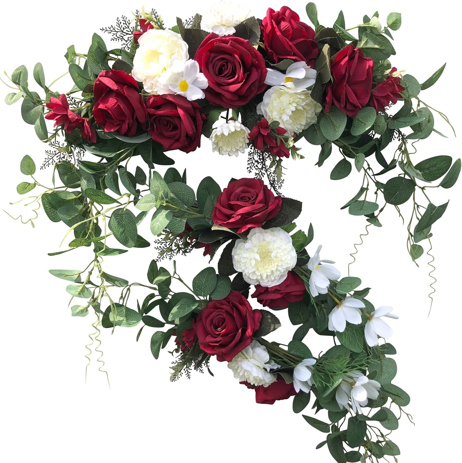 Artificial Wedding Arch Flowers, 3Pcs Set of White Rose Decorative ...
