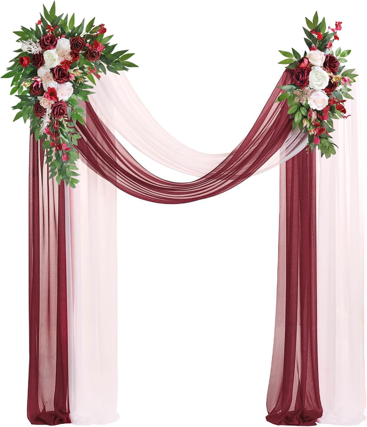 Artificial Wedding Arch Flowers Kit (Pack of 4), 2pcs Flower Swag ...