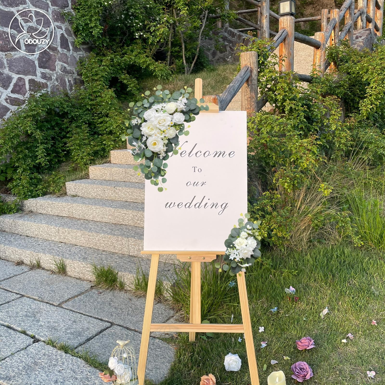 Artificial Wedding Arch Flowers - Set of 2 for Wedding Sign, Welcome ...