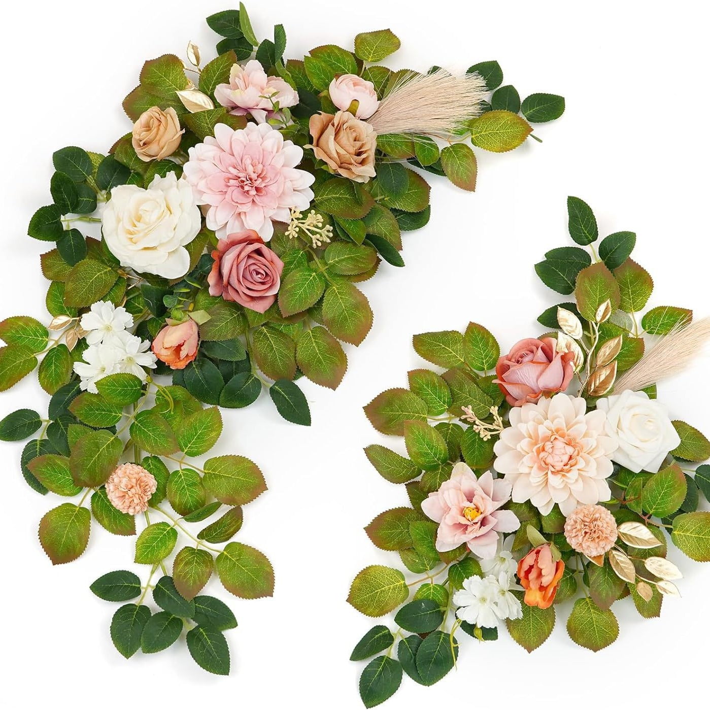 Artificial Wedding Arch Flowers Swags Set of 2, Artificial Flower Swag ...