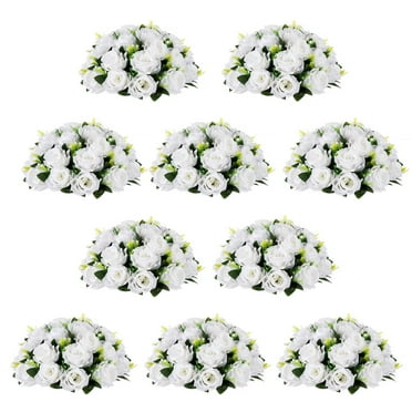 Silk Faux Rose Flower Balls - 10 Pack Royal Blue & White Artificial ...