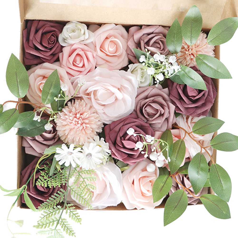 Artificial Wedding Flowers Box Set Dusty Flowers Combo for DIY Floral ...