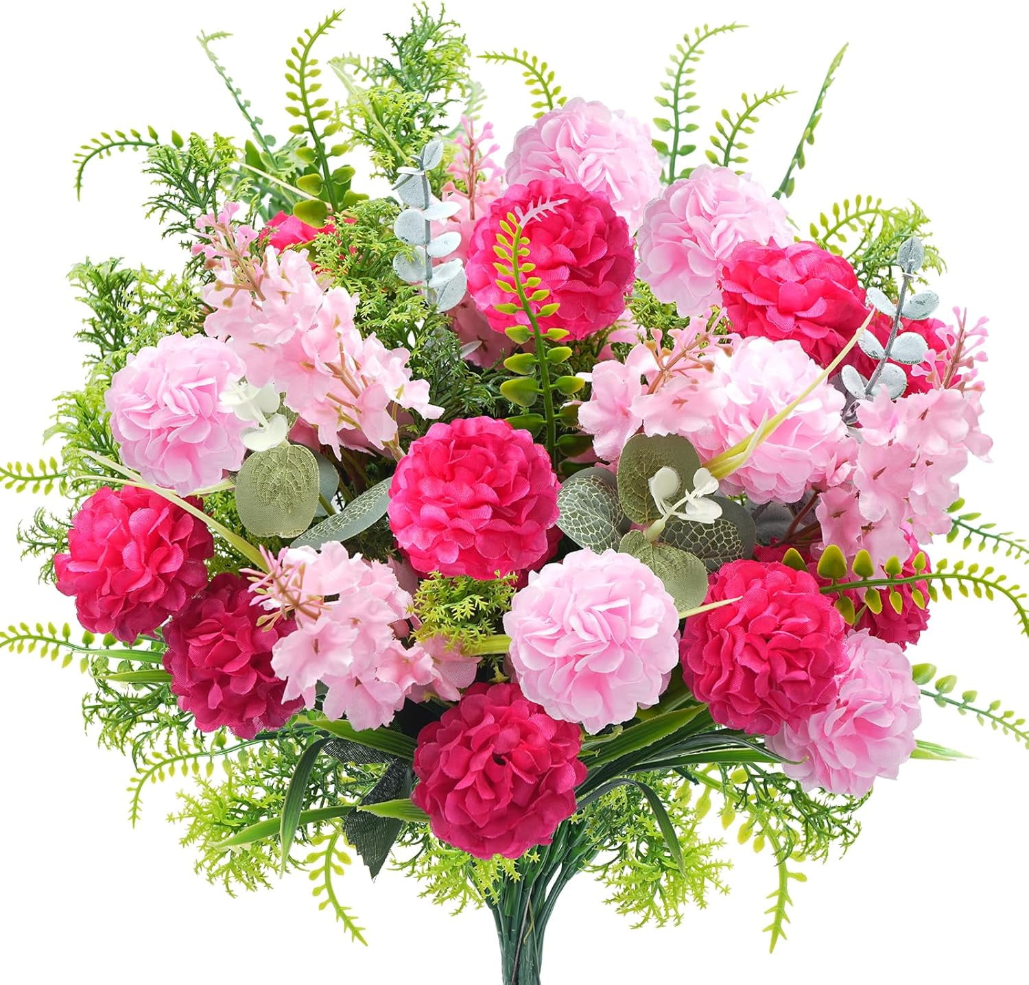 Artificial Wedding Flowers Silk Hydrangeas Flowers Bouquets Pink Fake ...