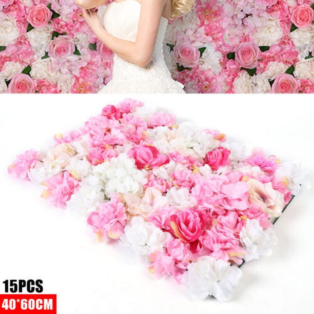 Artificial Wedding Silk Flower Wall Decor Background Rose Floral Panels ...