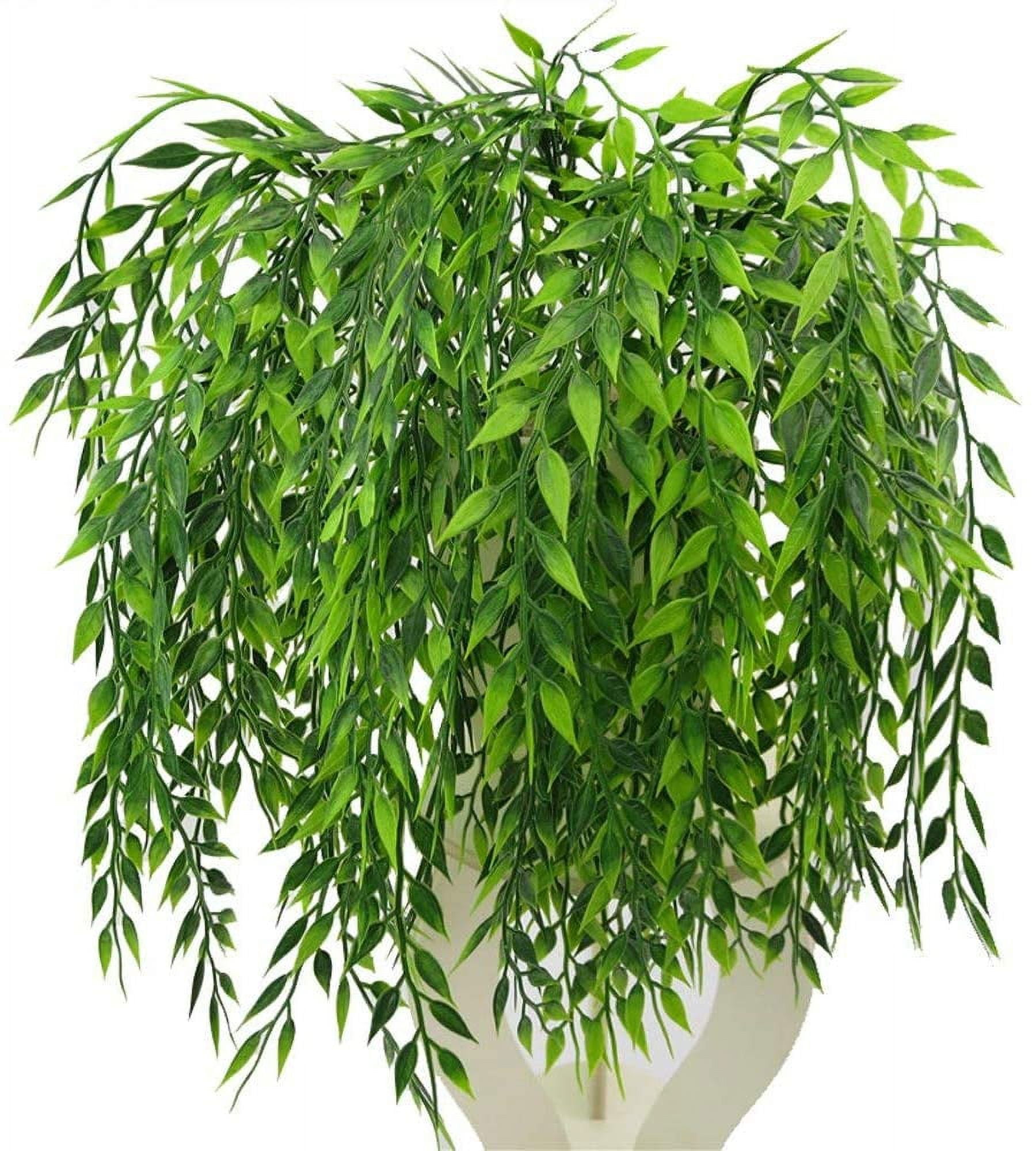 Artificial Weeping Willow, Plastic Plants Greenery Leaves Fake Hanging ...