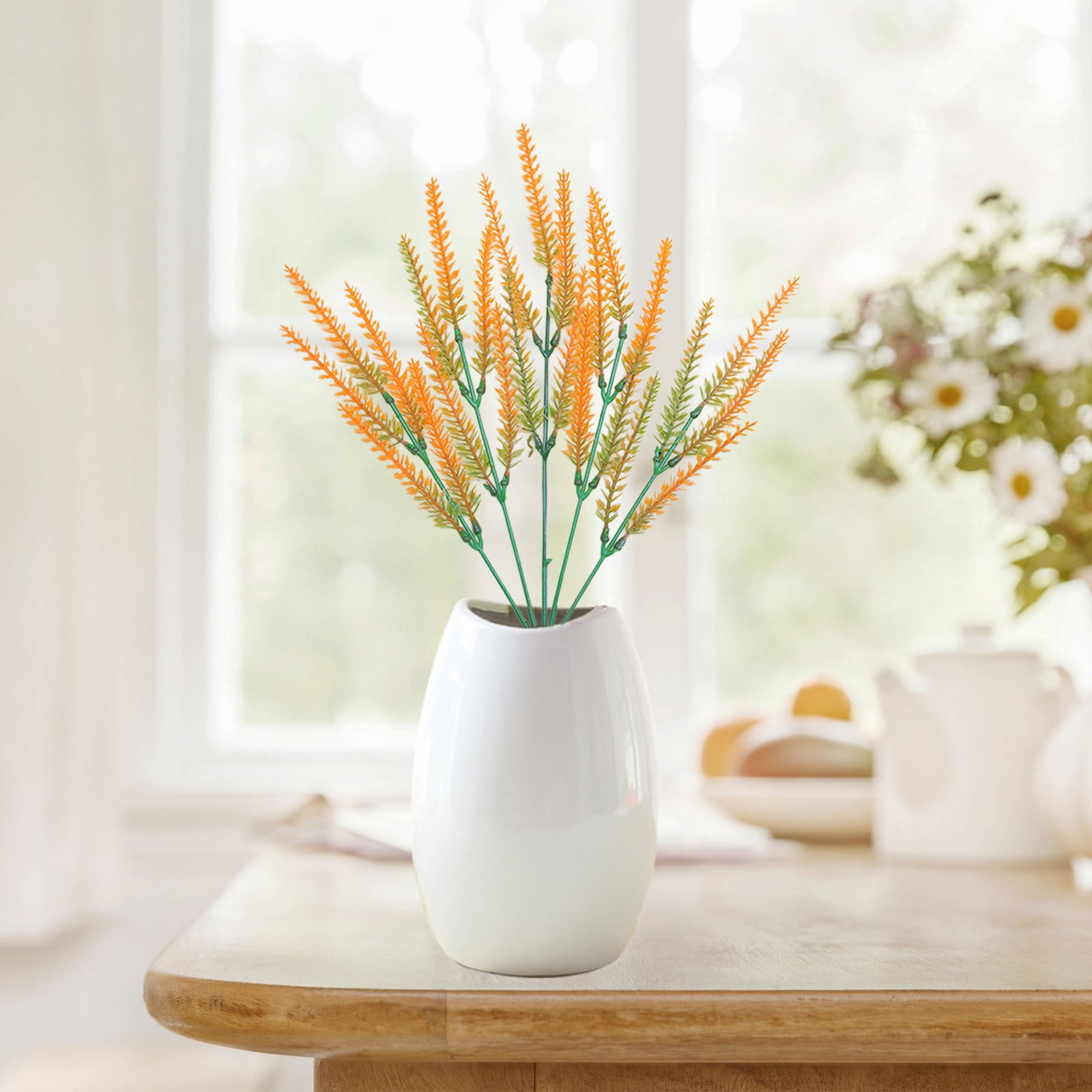 Artificial Wheat Ears Flowers Bouquet - 5 Branches, 13.7" Tall, Plastic ...