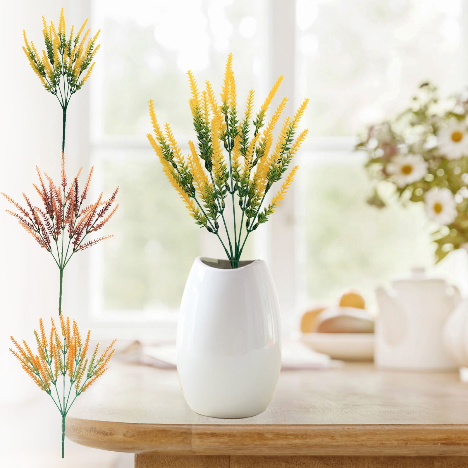 Artificial Wheat Ears Flowers Bouquet | Plastic No-Fade Floral Stems ...