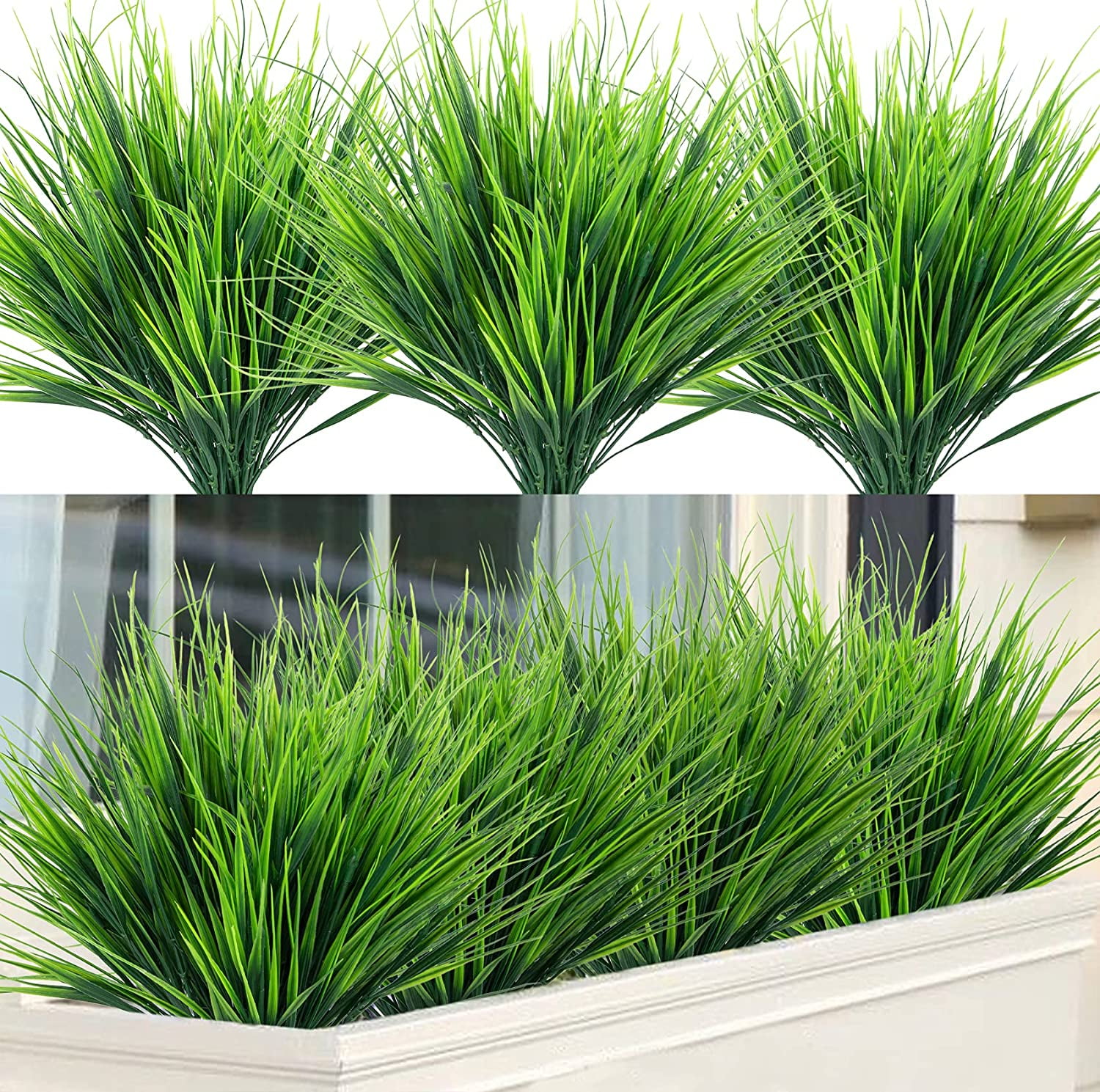 Artificial Wheat Grass Fake Plants Outdoor, UV Resistant Fake Grass ...
