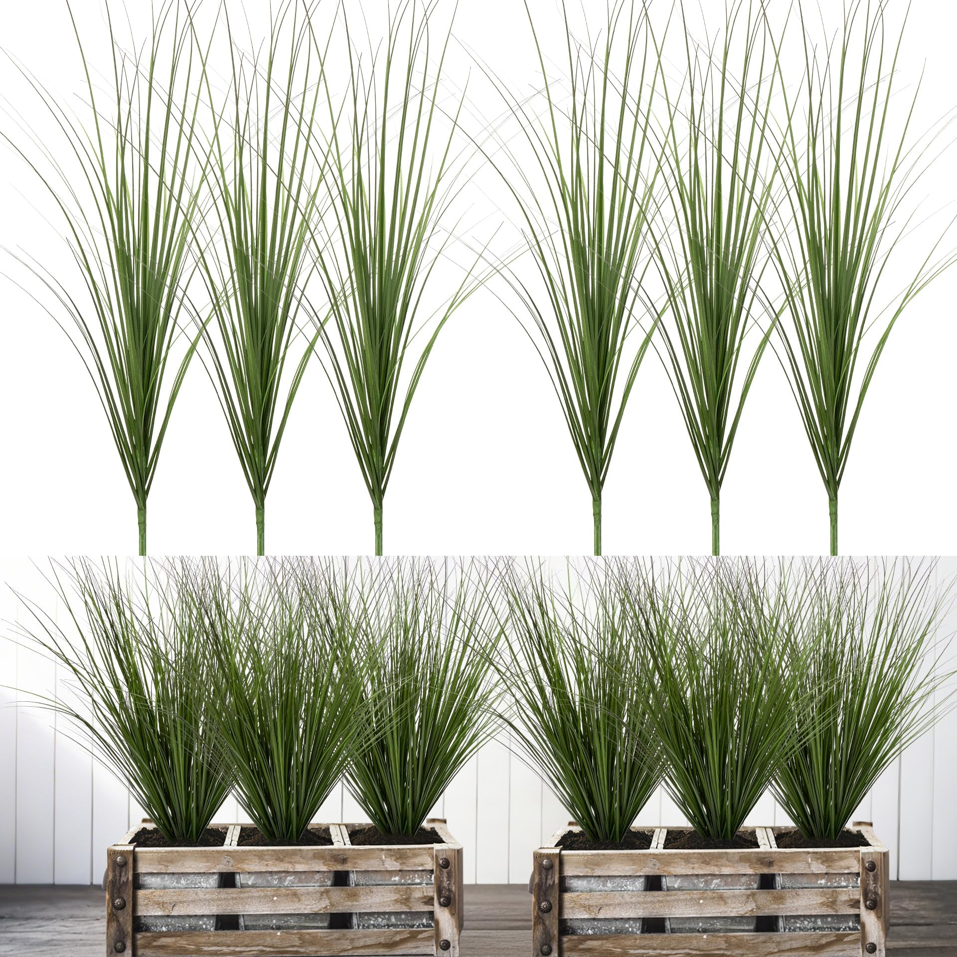 Artificial Wheat Grass Plants 6PCS, Fake Greenery Stems Plastic Plants ...