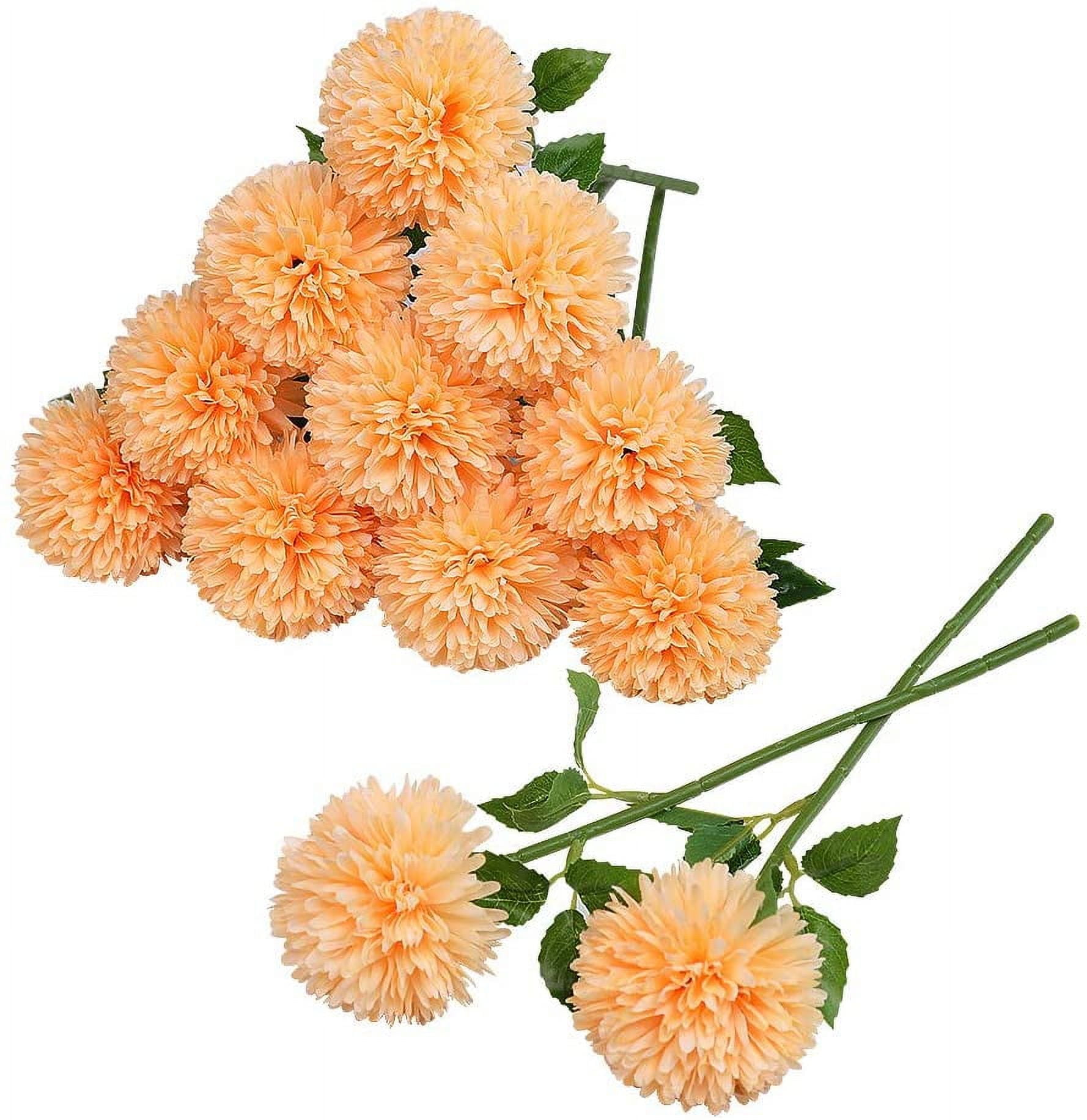 Artificial White Chrysanthemum Ball Flowers for Bride Single Stem ...