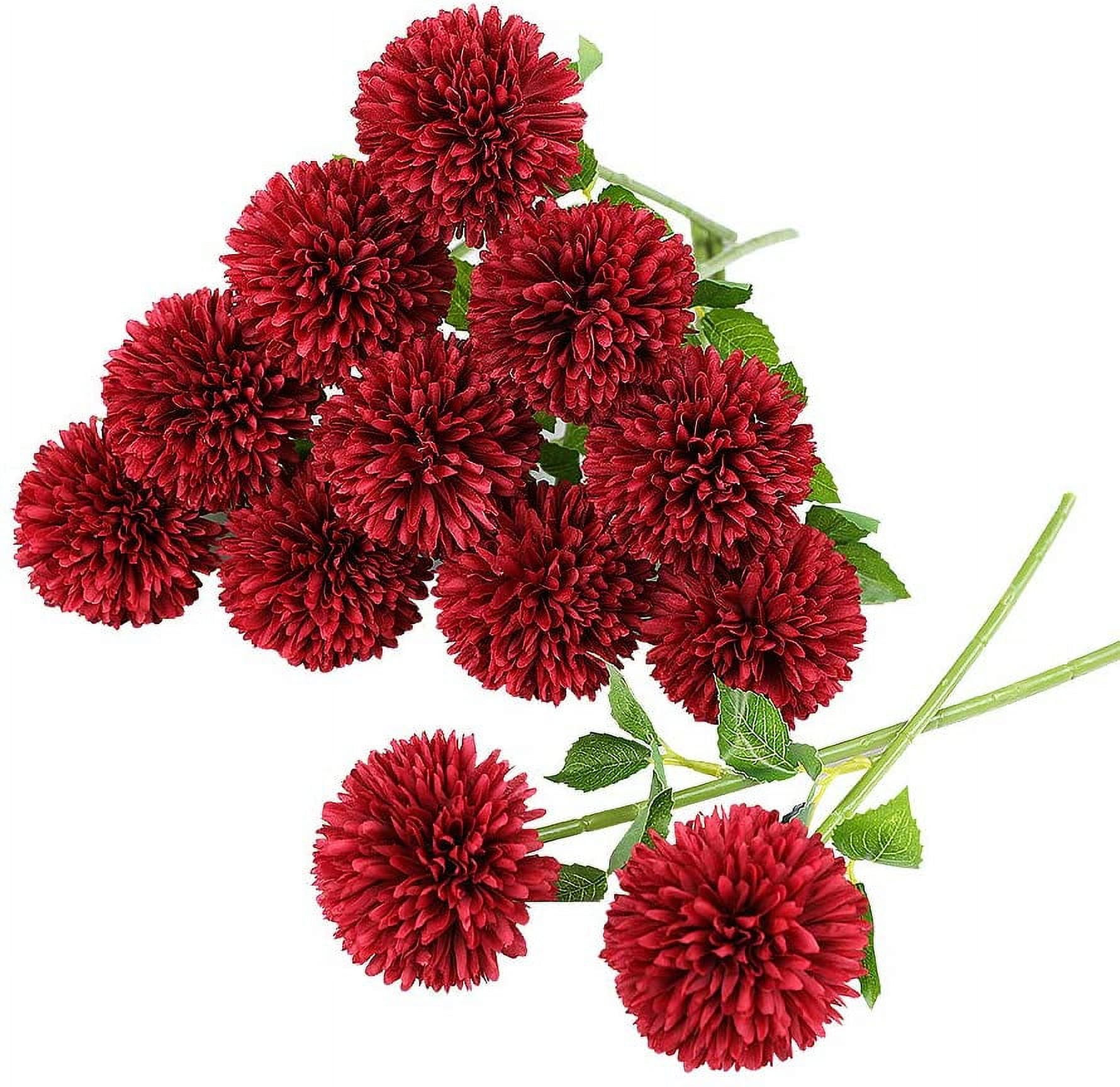 Artificial White Chrysanthemum Ball Flowers for Bride Single Stem ...
