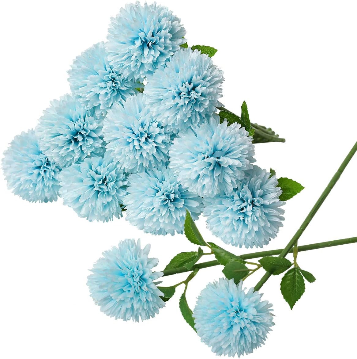Artificial White Chrysanthemum Ball Flowers for Bride Single Stem ...