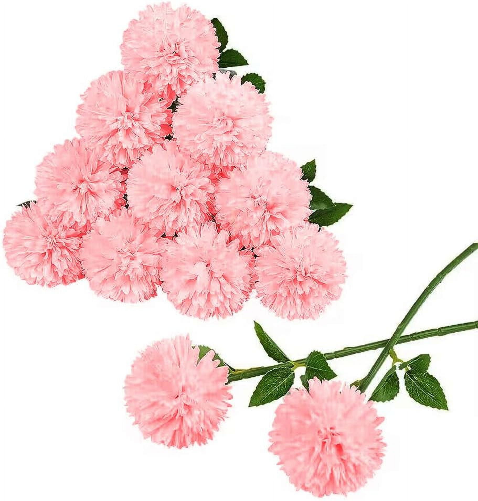 Artificial White Chrysanthemum Ball Flowers for Bride Single Stem ...