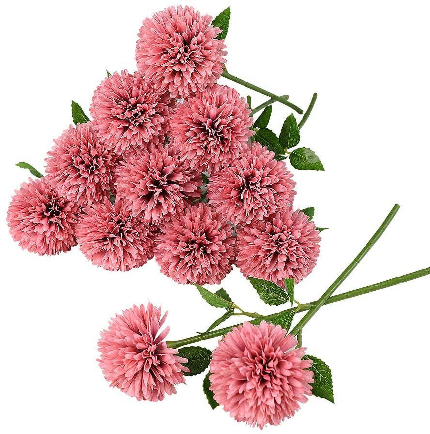Artificial White Chrysanthemum Ball Flowers for Bride Single Stem ...