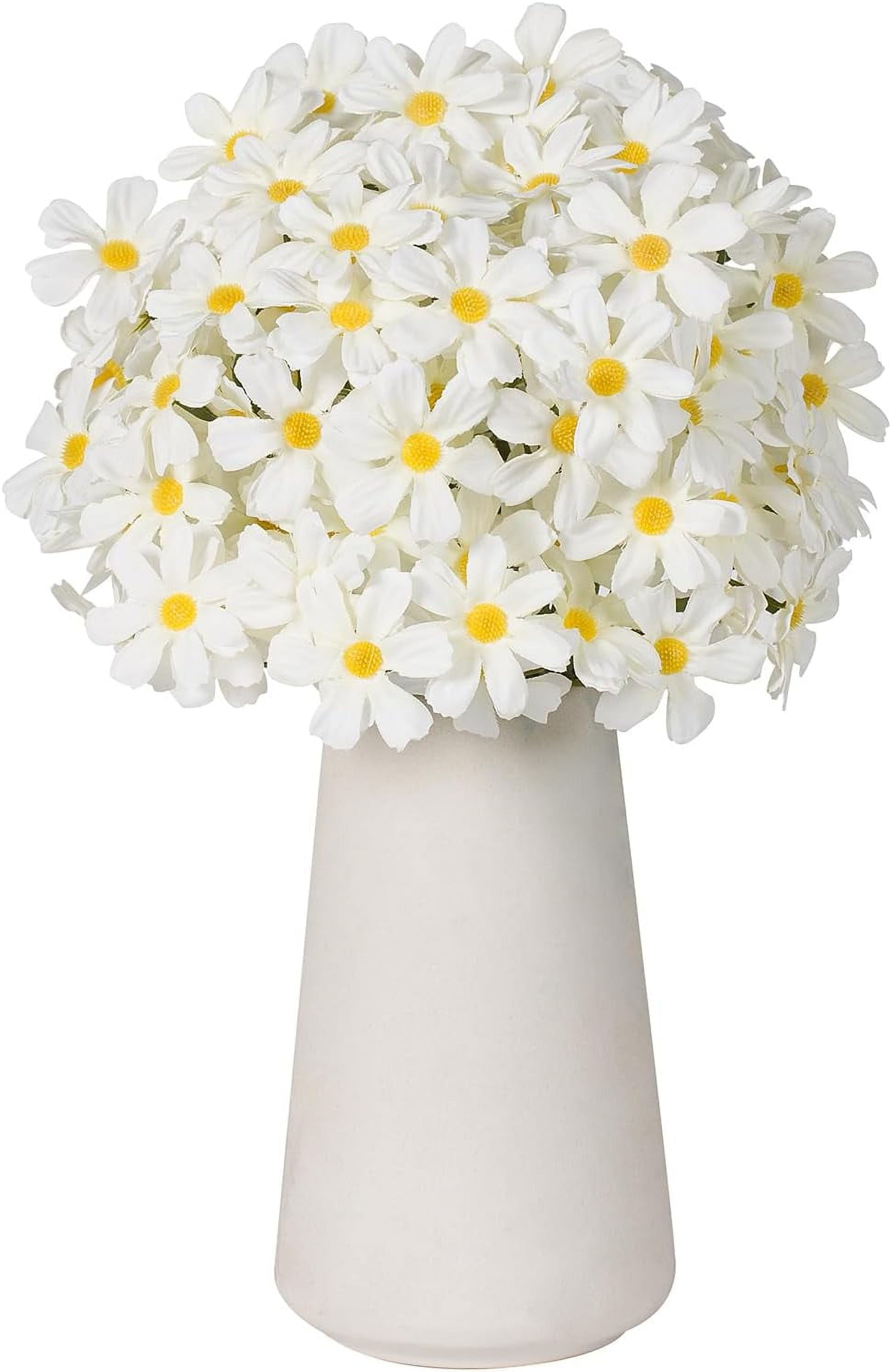 Artificial White Daisy Flowers,5 Bundles Silk Daisy Flowers Fake ...