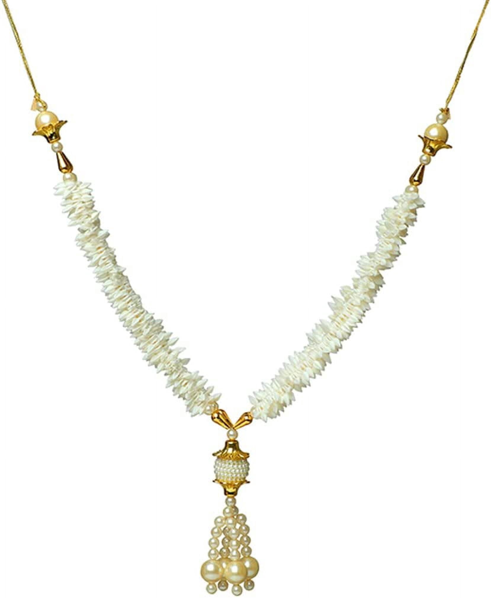 Artificial White Flowers Mala Kanti Garland Haar Mala for Idol-Mala for ...