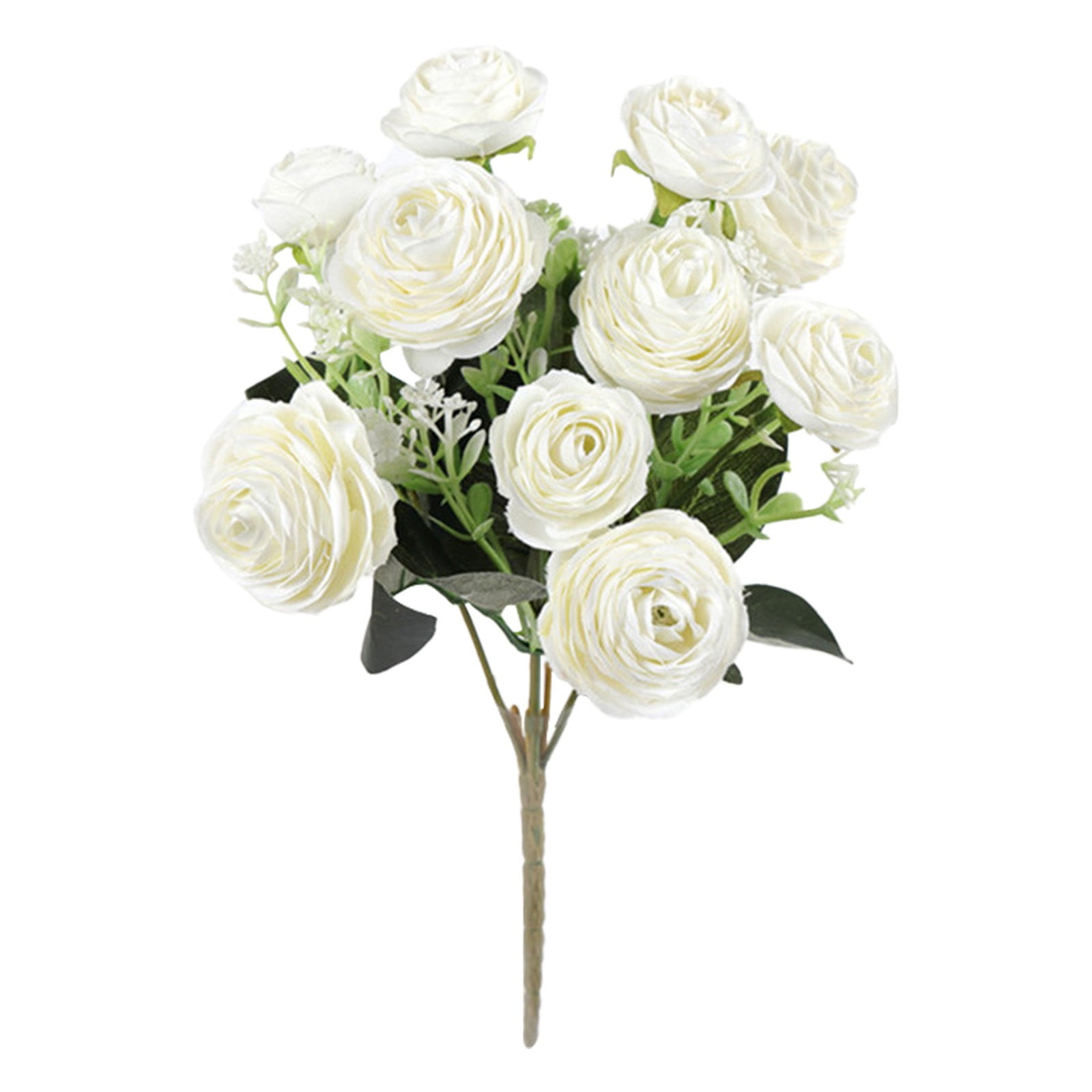 Artificial White Peonies Flowers 10 Heads Realistic Faux Peony Silk ...