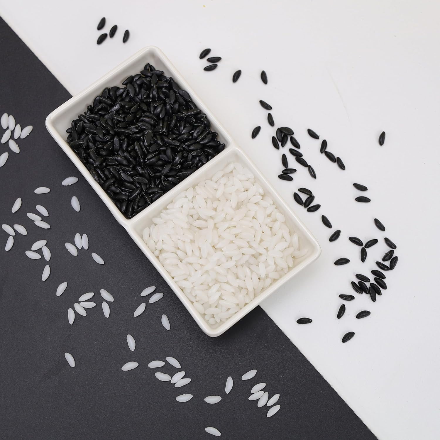 Artificial White Rice Fake Black Rice Realistic Vegetable Food Model ...