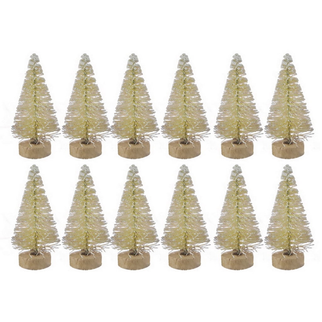Artificial White Snow Pine Tree 12pcs Simulation Plants Micro Landscape ...