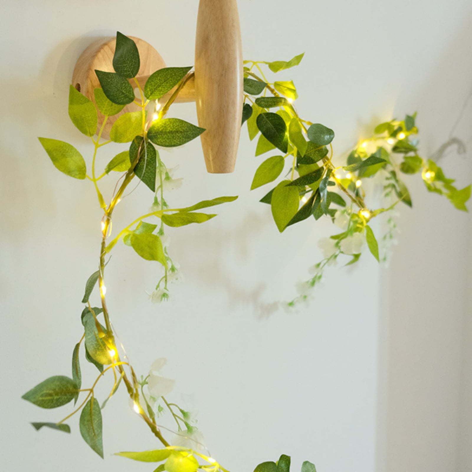 Artificial White Wisteria Flower Vine Plant Fairy Window Curtain String ...