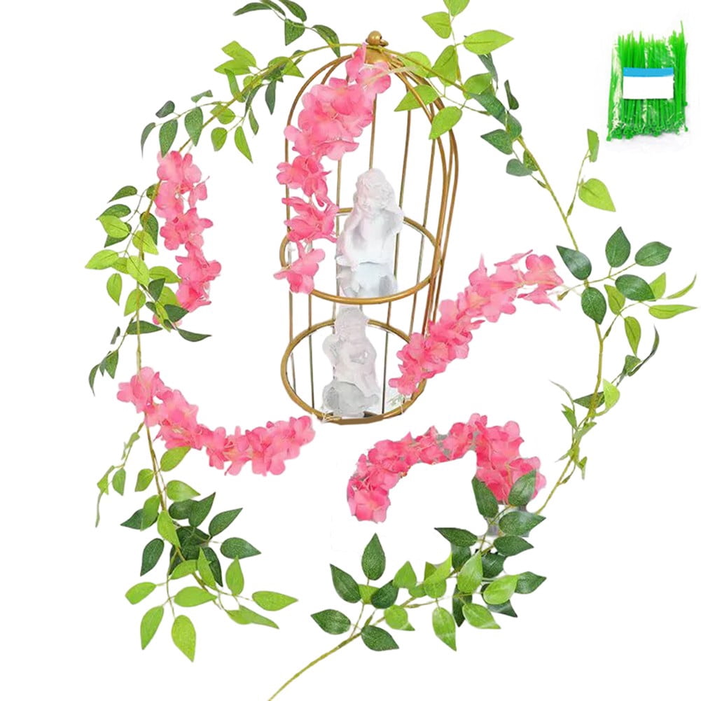 Artificial Wisteria Flower Vine 75 Inch Long Hanging Plants With 5 ...