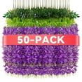 Artificial Wisteria Flowers 50 Pack Purple 3.6 Foot Long Home Wedding ...
