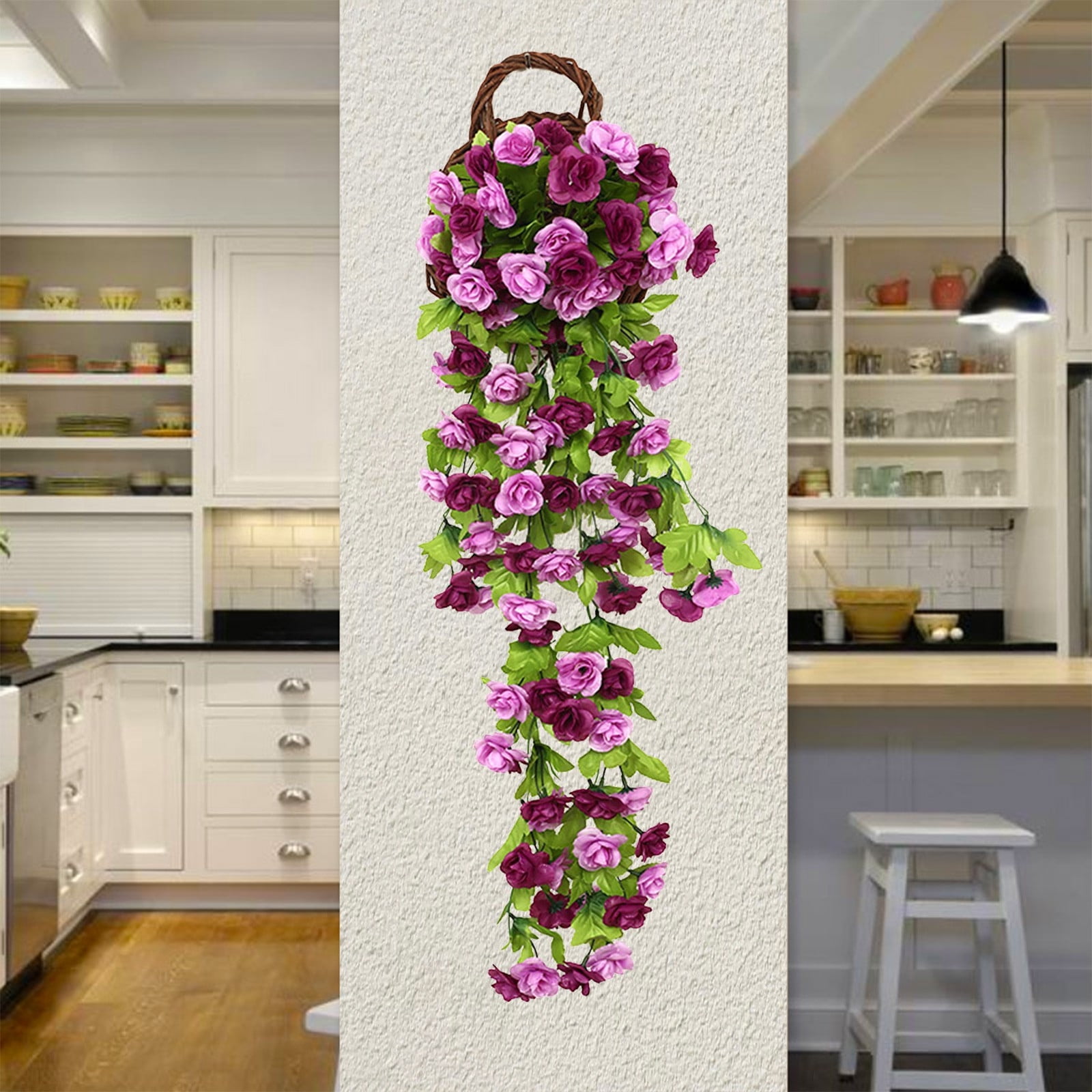 Artificial Wisteria Garland Silk Flowers for Wedding Decor, Indoor ...