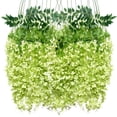 Artificial Wisteria Hanging Flower Garland Silk Vines Rattan Decor 24 ...