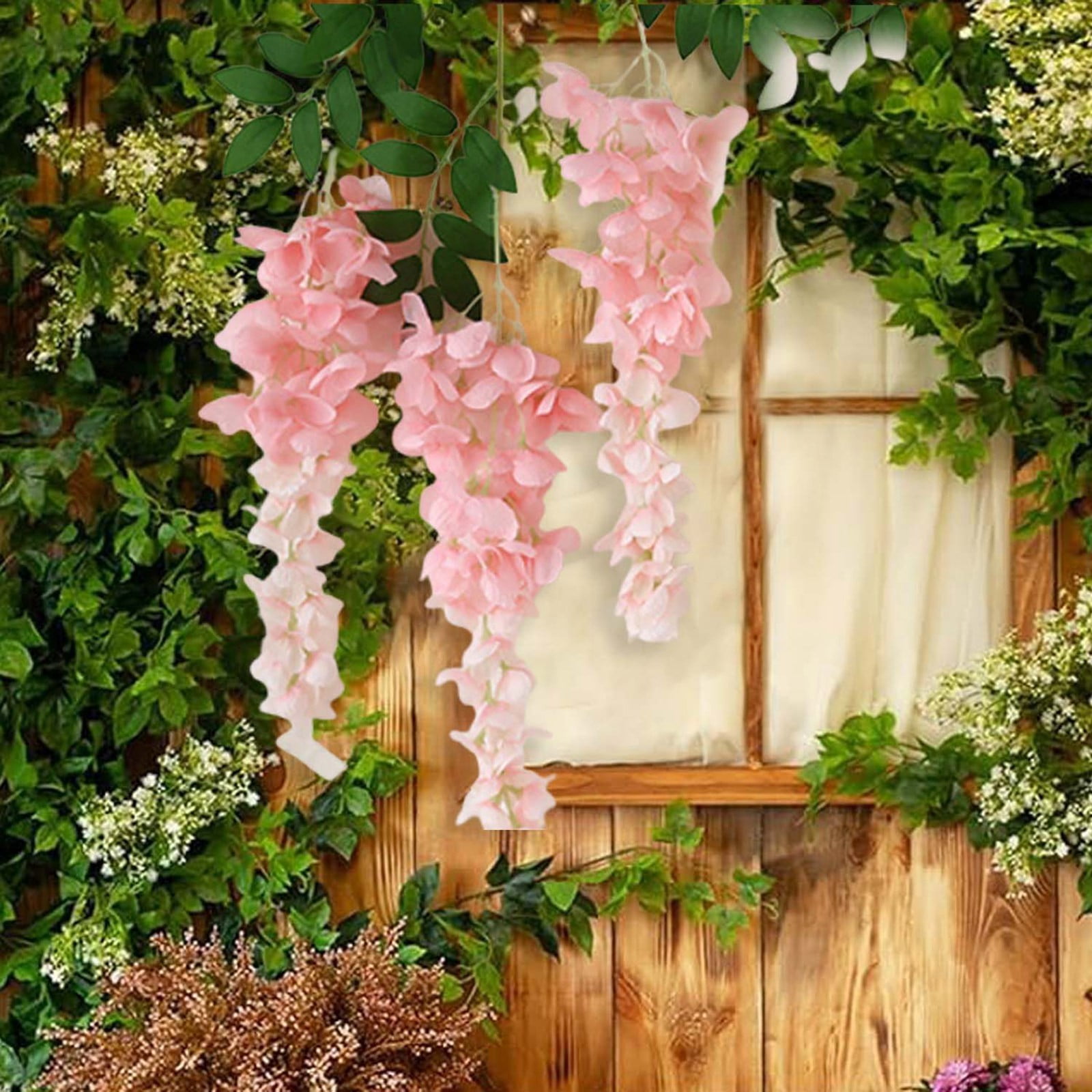 Artificial Wisteria Hanging Flowers - 37.79 Inch Fake Wisteria Vine ...