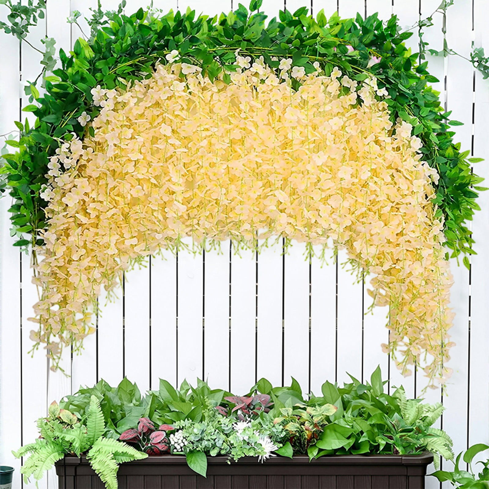 Artificial Wisteria Hanging Garland Fake Vines Decor Wedding Home ...