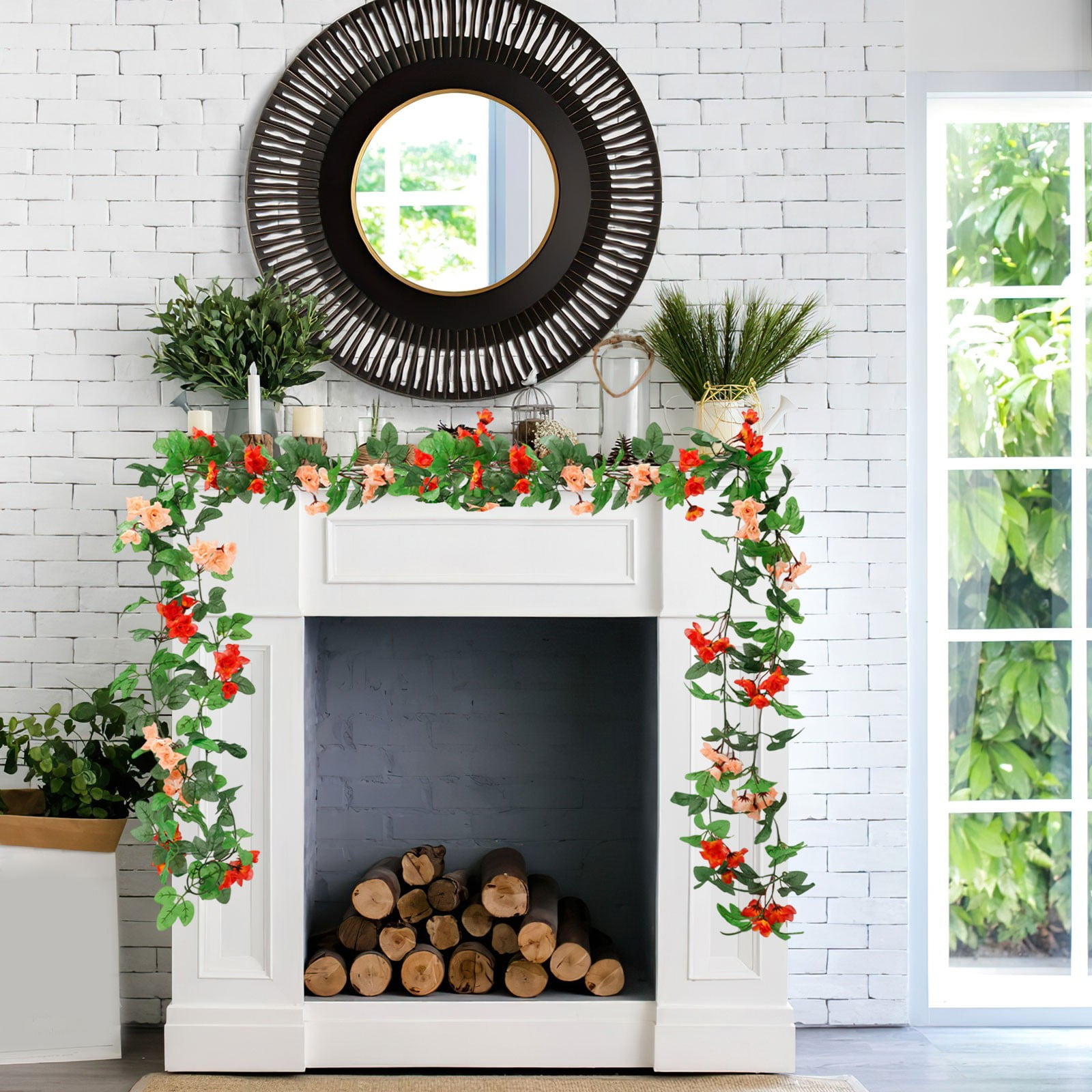 Artificial Wisteria Vine 230cm Fake Hanging Flowers 32 Strings Plastic ...